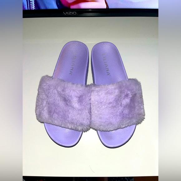 Shoes | Platform Fuzzy Slides | Poshmark
